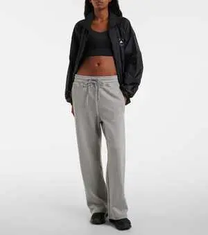 Adidas By Stella McCartney Cotton Wide-leg Sweatpants - Grey