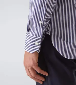 Zegna Striped Cotton Shirt - Blue