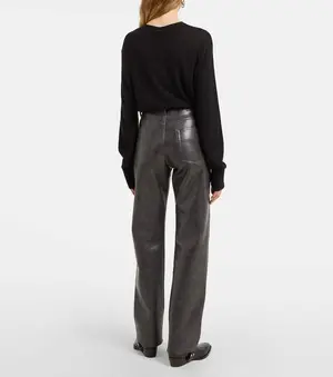 AGOLDE Kelly High-rise Straight Leather Pants