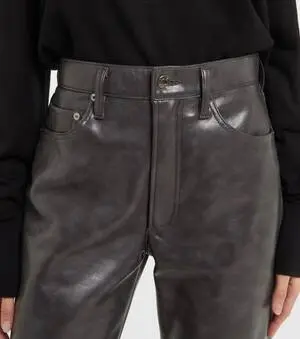 AGOLDE Kelly High-rise Straight Leather Pants