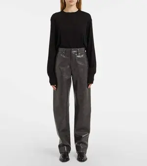 AGOLDE Kelly High-rise Straight Leather Pants