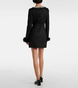 SELF-PORTRAIT Sequined Metallic Minidress