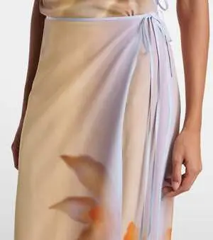 SIR. Floral Silk Crêpe Wrap Skirt