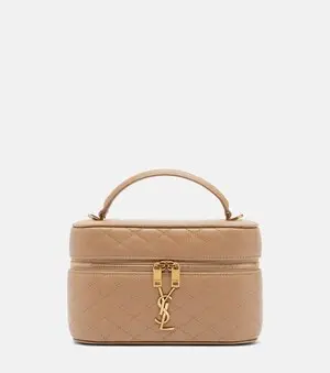 Saint Laurent Gaby Quilted Leather Vanity Bag - Brown