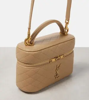 Saint Laurent Gaby Quilted Leather Vanity Bag - Brown