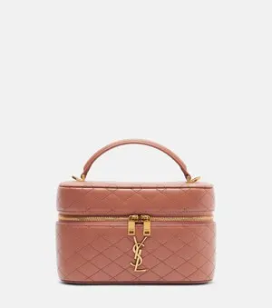 Saint Laurent Saint Laurent Gaby Quilted Leather Vanity Bag Pink