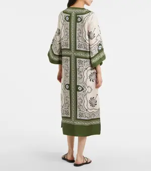 La DoubleJ Mirage Placee Printed Silk Twill Kaftan