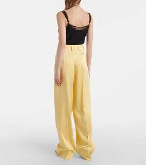 Stella McCartney High-rise Wide-leg Pants - Yellow