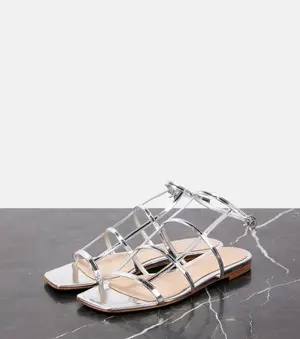 GIANVITO ROSSI Metallic Leather Sandals