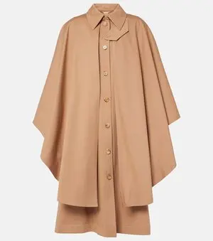 Chloé Cotton Gabardine Cape - Beige