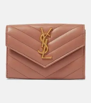 Saint Laurent Cassandre Quilted Leather Wallet - Pink