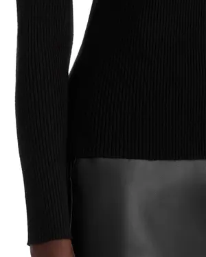 T Tahari Ribbed Pullover Sweater - Black