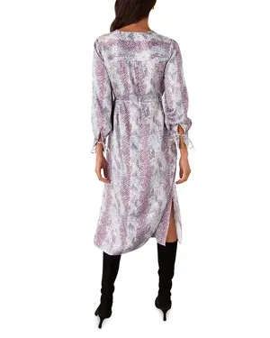 Whistles Mottled Snake Print Midi Dress
