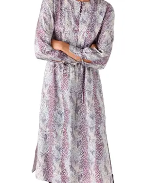 Whistles Mottled Snake Print Midi Dress