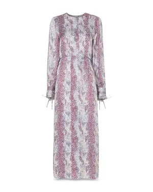 Whistles Mottled Snake Print Midi Dress