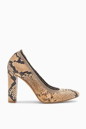Ulla Johnson Elise Ruffle Python Embossed Pumps