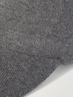 Saint Laurent Logo-embroidered Ribbed Cashmere Baseball Cap