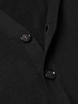 AMI Paris Slim-fit Logo-embroidered Merino Wool Cardigan