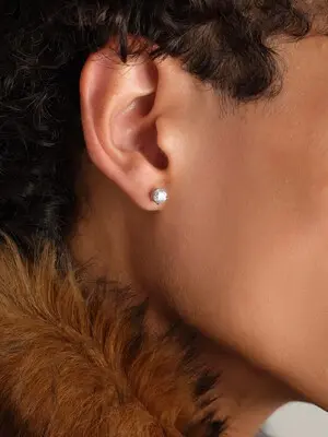 ALEX MOSS 14k White Gold Diamond Single Stud Earring