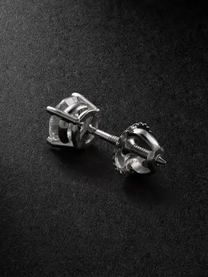 ALEX MOSS 14k White Gold Diamond Single Stud Earring
