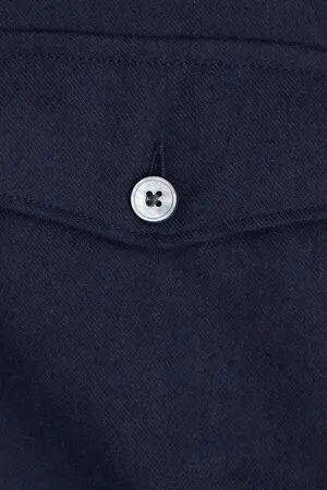 FRAME Cotton And Merino Woolblend Twill Shirt - Navy