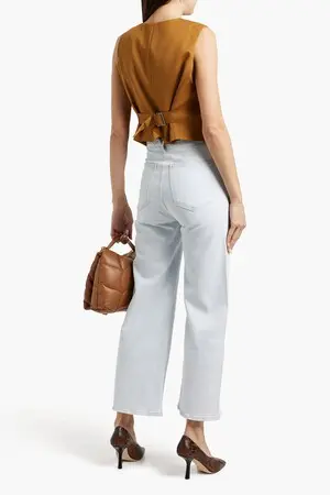 Veronica Beard Grant Braid-trimmed Wide-leg Jeans