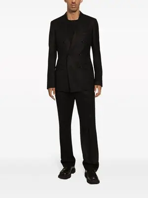 Dolce & Gabbana Double-breasted Virgin Wool Blazer - Black
