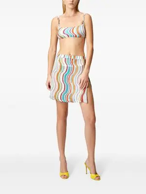Missoni Lamé Wave-motif Mini Skirt - Blue