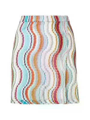 Missoni Missoni Lamé Wave-Motif Mini Skirt Blue