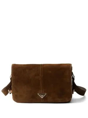 Prada Suede Shoulder Bag - Brown
