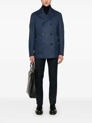 Corneliani Striped Pea Coat