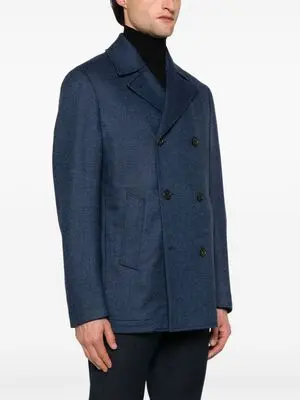 Corneliani Striped Pea Coat