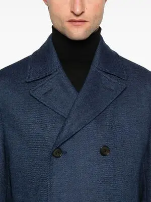 Corneliani Striped Pea Coat