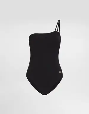 Dolce & Gabbana One-shoulder One-piece Swimsuit - Black