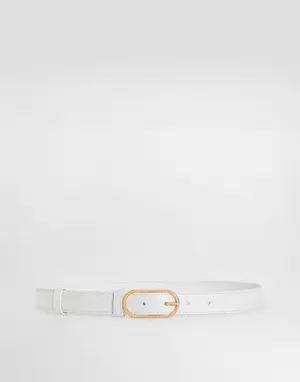 Dolce & Gabbana Calfskin Belt - White