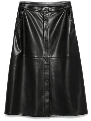 Patrizia Pepe Faux-leather Midi Skirt