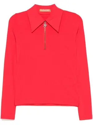 REJINA PYO Jasmine Polo Top - Red