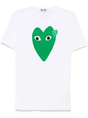 Play Comme Des Garcon Heart Print T-shirt - White