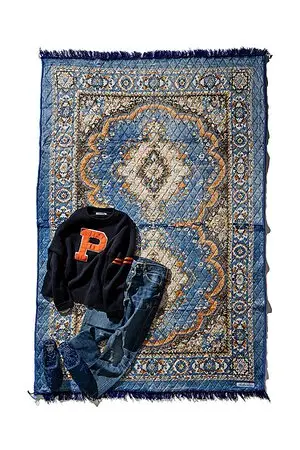PUEBCO Indian Festival Rug - Blue Pattern/motif