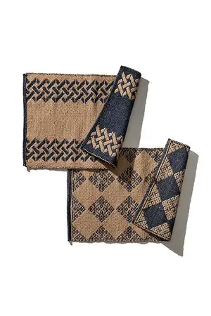 PUEBCO Tile Patterned Jute Mat - Khaki