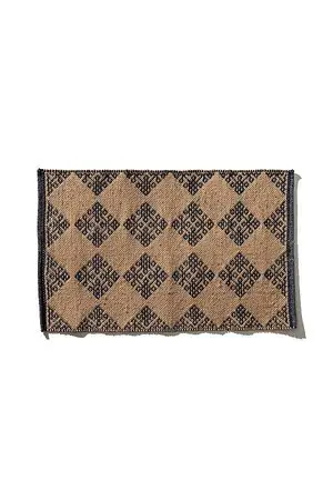 PUEBCO Tile Patterned Jute Mat - Navy