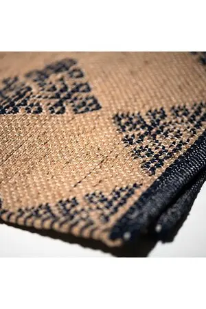 PUEBCO Tile Patterned Jute Mat - Navy