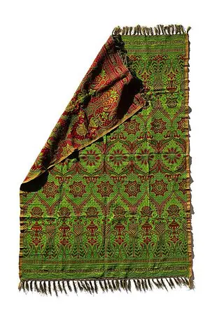 PUEBCO Reversible Jacquard Rug - Green Pattern/motif