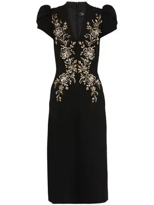 Jenny Packham Freya Midi Dress - Black