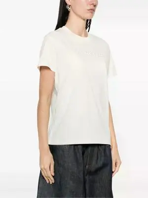 Moncler Logo-embroidered T-shirt - Neutrals