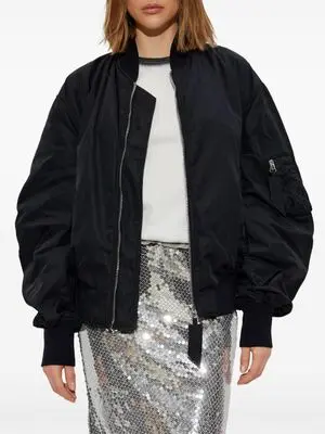 Attico Bishop-sleeves Bomber Jacket - Black