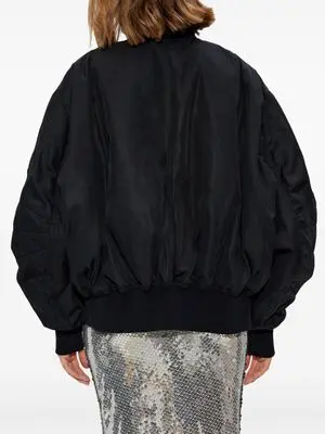 Attico Bishop-sleeves Bomber Jacket - Black