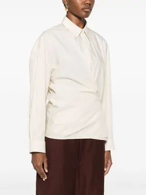 LEMAIRE Straight-collar Twisted Shirt - Neutrals