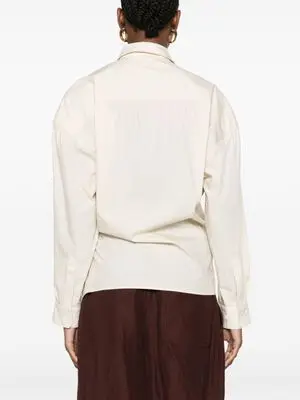 LEMAIRE Straight-collar Twisted Shirt - Neutrals