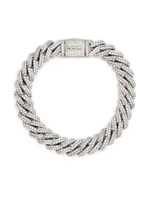 DARKAI Mini Prong Pavé Bracelet - Silver